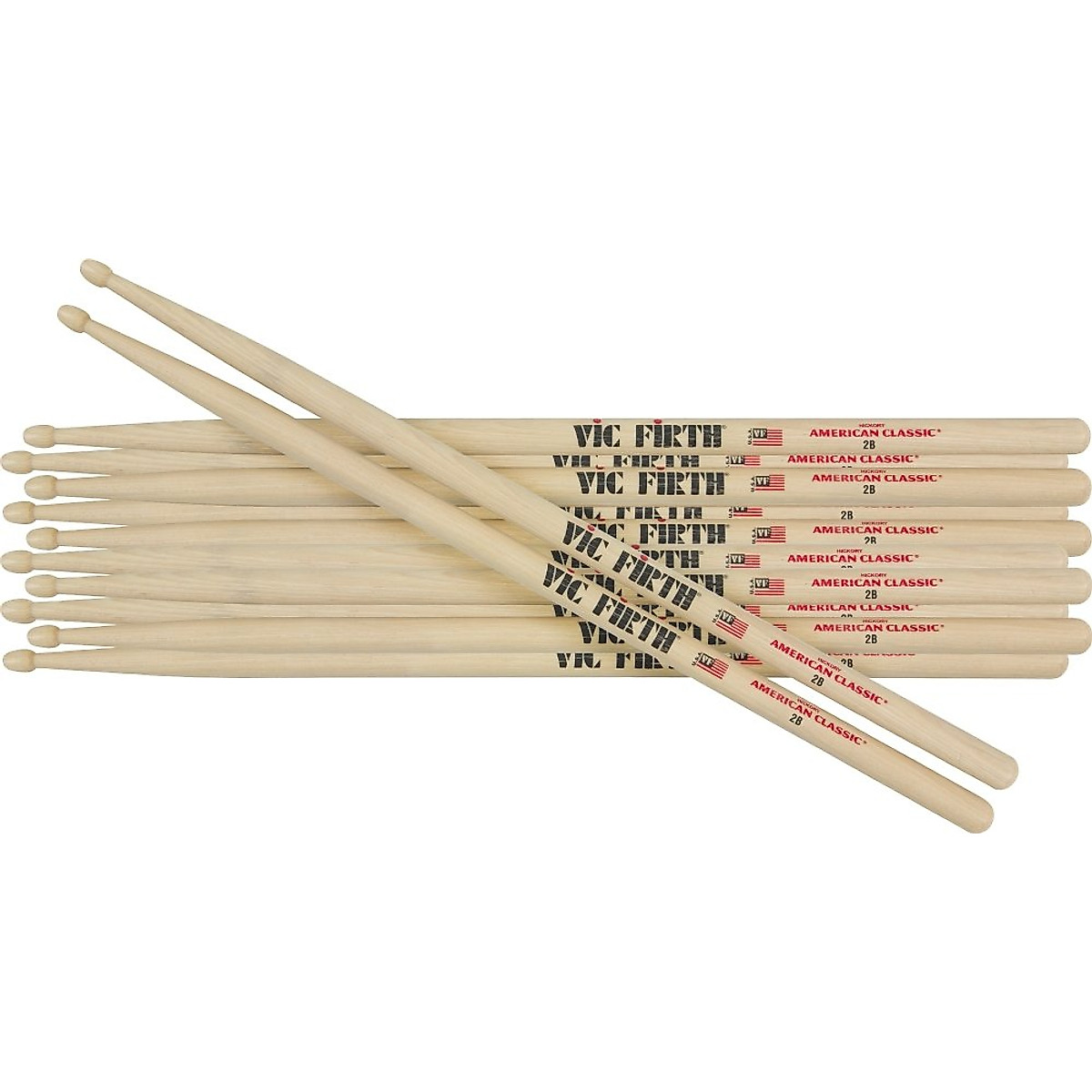 Vic Firth 6-Pair American Classic Hickory Drum Sticks Wood 5B