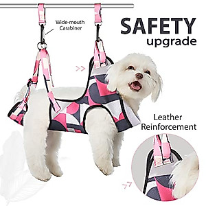 Supet Dog Grooming Hammock Harness for Small Medium Large Dog, Relaxation Pet Grooming Hammock for Cats & Dogs Adjustable Restraint Dog Hammock for Nail Trim Clip Dog Grooming Helper with Free Tools