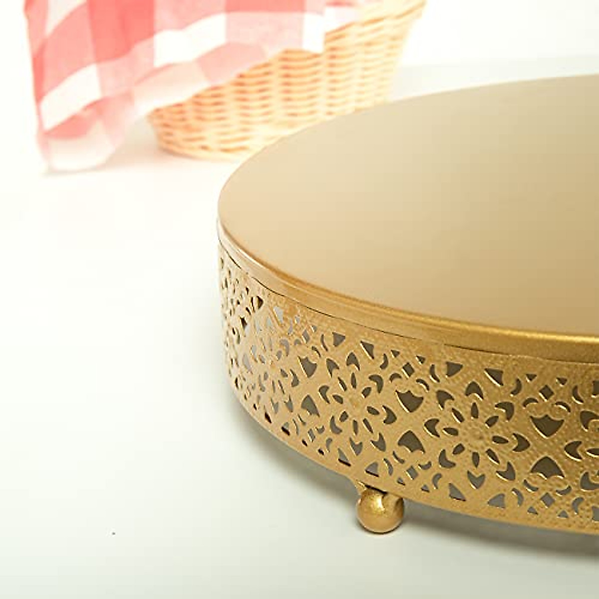 Beingreat 3-Piece Cake Stands Set, Round Metal Cake Stands Dessert Display Cupcake Stands for Birthday Wedding Anniversary Party Gold (8” 10” 12”)