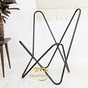 Leather Living Room Chairs Handmade Butterfly Chairs for Adults Powder Coated Folding Iron Frame Leather Butterfly Chair