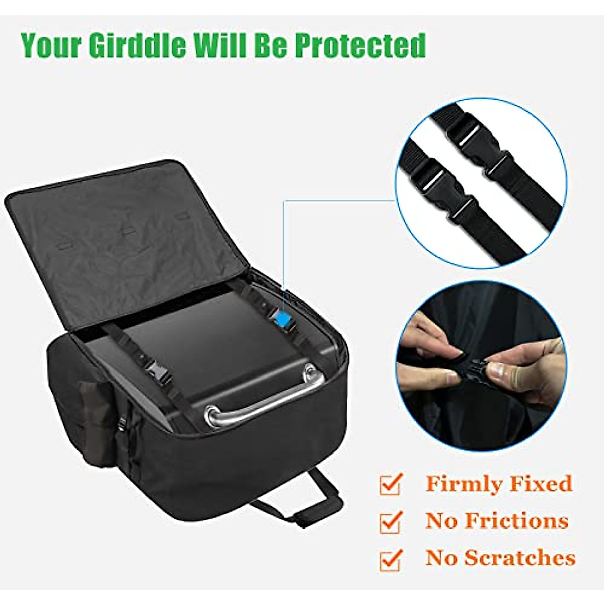 WOMACO 22 inch Griddle Carry Bag for Blackstone 17 & 22 Griddle with Hood Lid and Stand, Water-Resistant Outdoor Griddle Bag Case