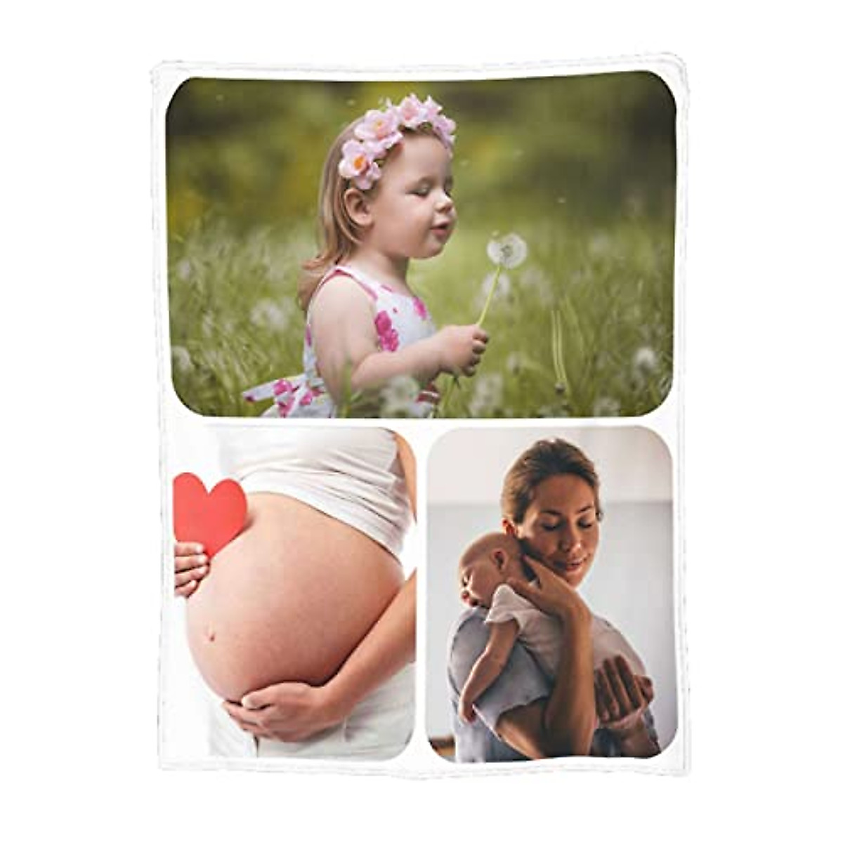 GREDBH Custom Blanket with Photo Text Personalized Bedding Throw Blankets Customized Flannel Fleece Blankets for Family Birthday Wedding Gift Fits Couch Sofa Bedroom Living Room - 50"X40"