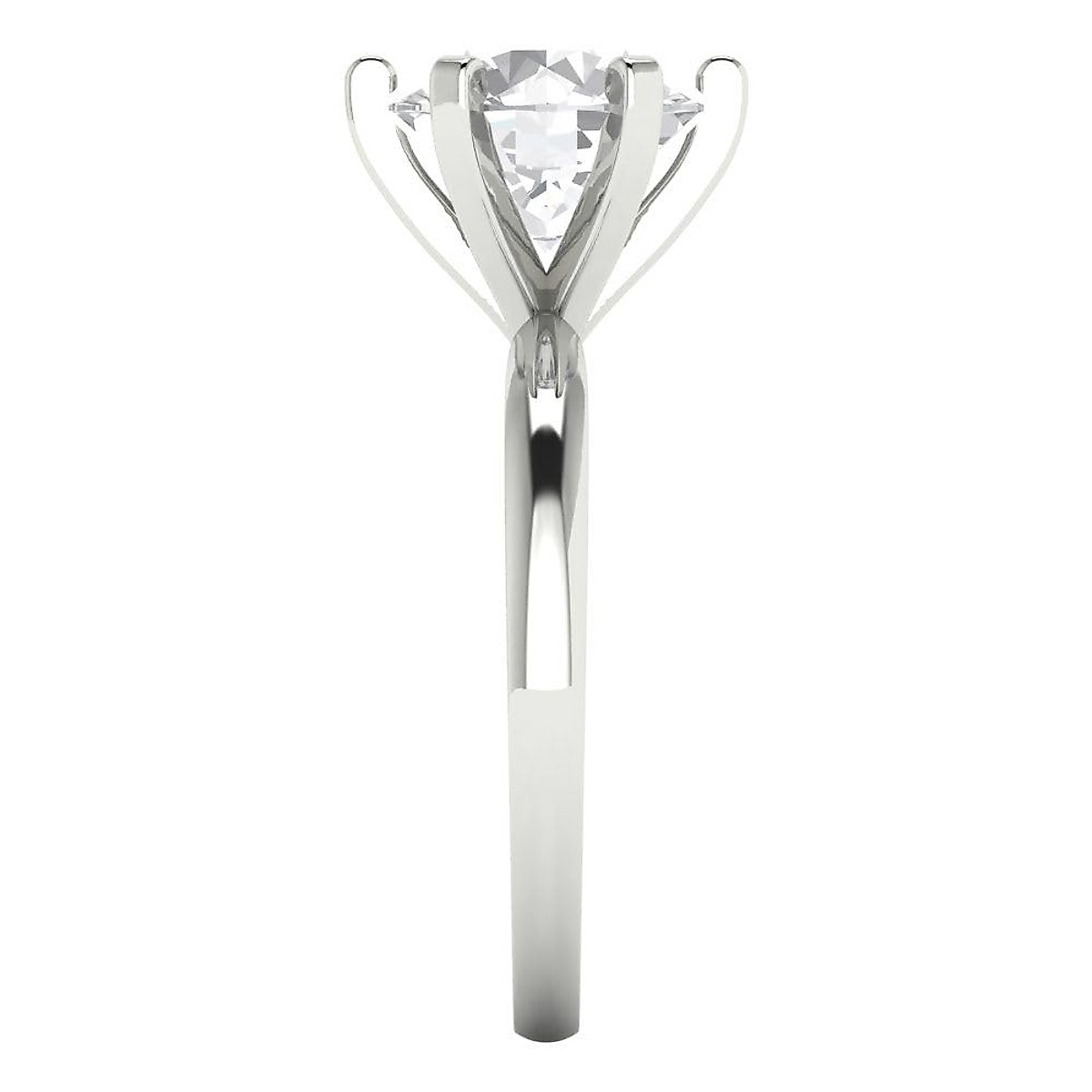 3 Ct Brilliant Round Cut Clear Simulated Diamond 14K White Gold Solitaire Engagement Promise Bridal Ring Size 9.75