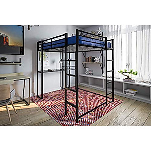 DHP Abode Full Size Metal Loft Bed, Black