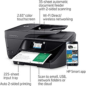 HP OfficeJet Pro 6975 All-in-One Wireless Printer, Double-Sided Print and Scan, HP Instant Ink, Works with Alexa (J7K36A)