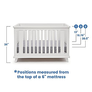 Delta Children Ava 3-in-1 Convertible Baby Crib - Greenguard Gold Certified, White