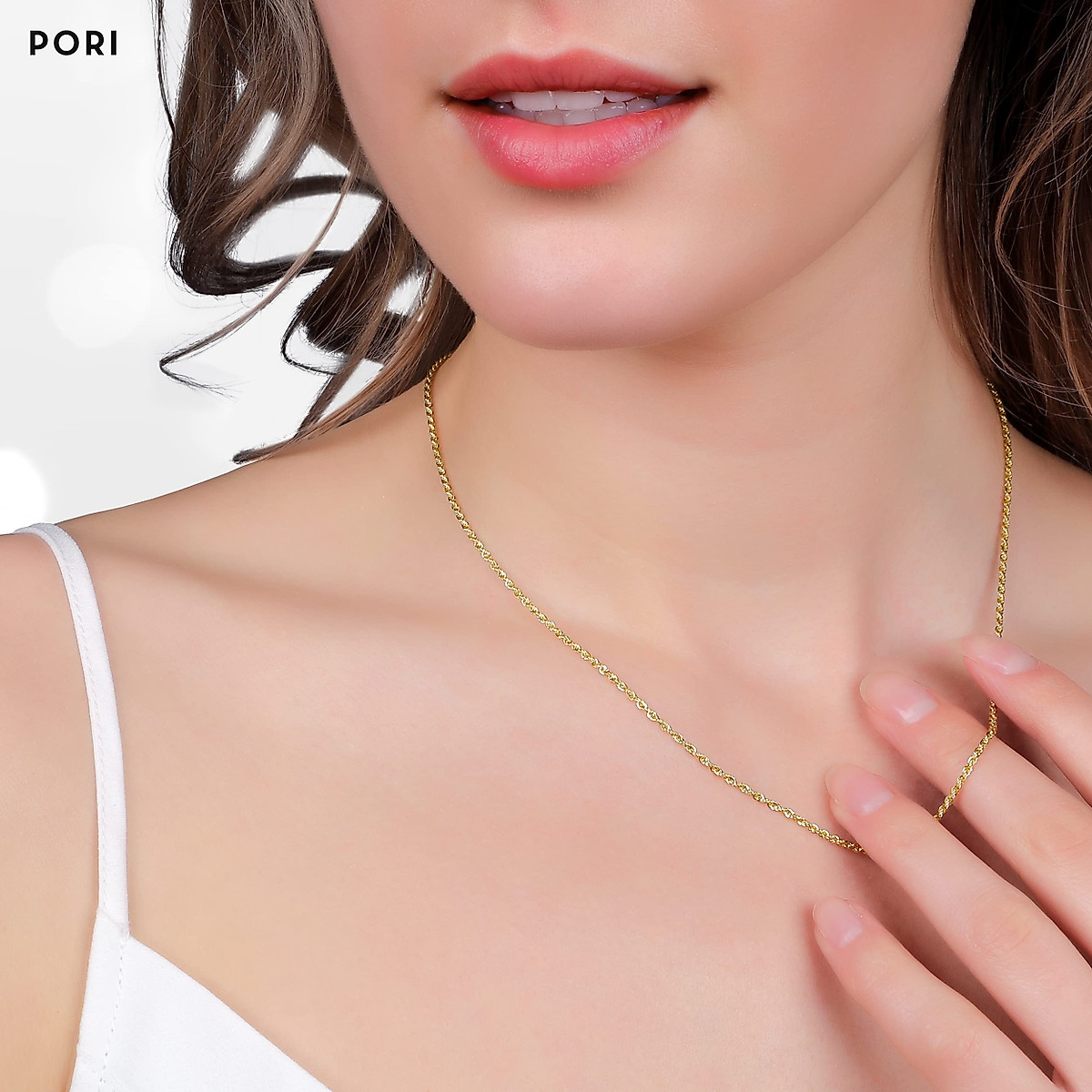 PORI JEWELERS 18K Yellow Gold 1.5MM, 1.8MM, 2MM, 2.5MM, 3MM, 4MM, or 5MM Diamond Cut Rope Chain Necklace Unisex Sizes 16"-30" (1.5MM, 20)