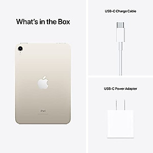Apple iPad Mini (6th Generation): with A15 Bionic chip, 8.3-inch Liquid Retina Display, 64GB, Wi-Fi 6, 12MP front/12MP Back Camera, Touch ID, All-Day Battery Life – Starlight