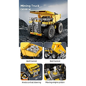 CaDA Construction Vehicle Building Toys - 372Pcs Mining Truck Building Bricks Kit for Age 8-12 Boys Kids Birthday Gifts, STEM Engineering Car Building Blocks Set Model