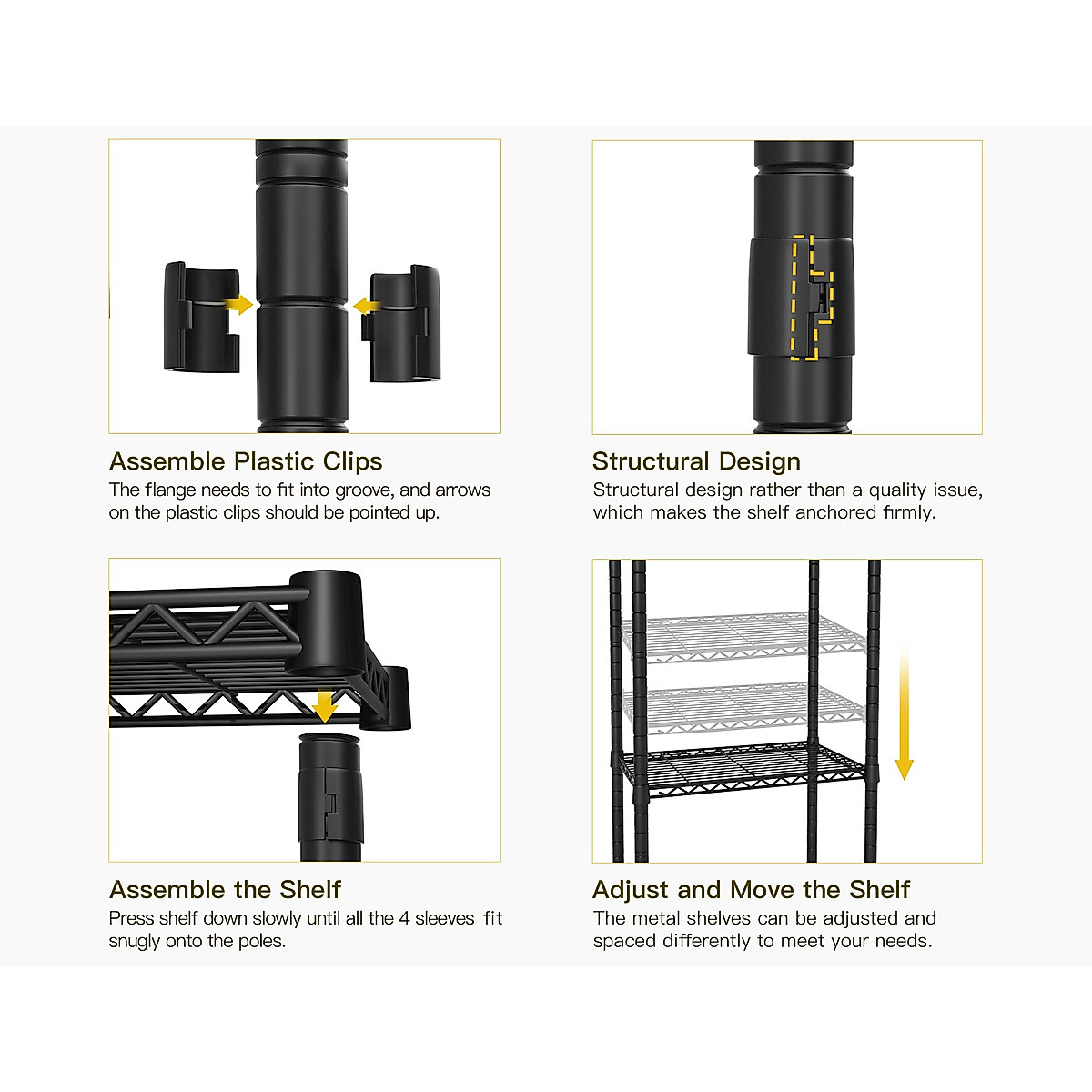 Ulif M5 Wall Mounted Clothes Garment Rack, Heavy Duty Closet Storage and Organizer System with 6 Shelves and 3 Expandable Hanger Rods, Space Saver Suit (46.2-102.4)"W x 14"D x 83.1"H, Black