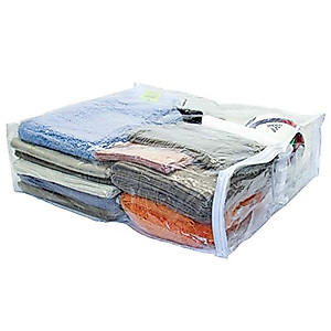 Clear Vinyl Zippered Storage Bags 24 x 27 x 7 Inch 5-Pack for Comforters and Bedding Sets