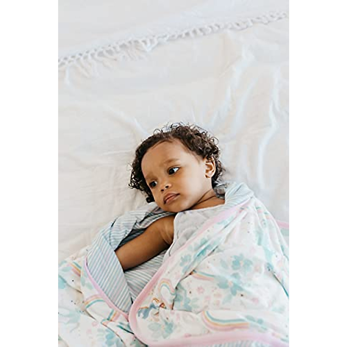 Large Premium Knit Baby 3 Layer Stretchy Quilt Blanket"Whimsy" by Copper Pearl