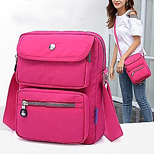 Karresly Women Crossbody Bag Shoulder Handbags Small Nylon Purse Waterproof Multi Pockets Bags(Black)