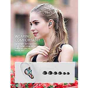 AMINY U-King True Wireless Earbuds Waterproof IPX7 Bluetooth Earbuds Wireless Headphones Bluetooth Headphones,HiFi 5.0 Wireless Earbuds 120Hrs Playing Time with Charging Case-Fireworks