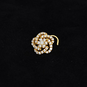 Unique Nose Stud Indian Nose Ring Gold Nose Stud Indian Nose Stud Crock Screw Nose Stud Sterling Silver Nose Stud White Diamond Nose Stud