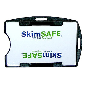 5 Pack - Black RFID Blocking ID Badge Holder (Holds 2 Cards) - SkimSAFE FIPS 201 Approved - Dual Sided Shield Blocks 13.56MHz Radio Signal - Specialist ID (Black)