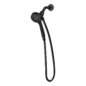 Moen Engage Magnetix Matte Black 3.5-Inch Six-Function Detachable Handheld Showerhead with Magnetic Docking System, 26100BL