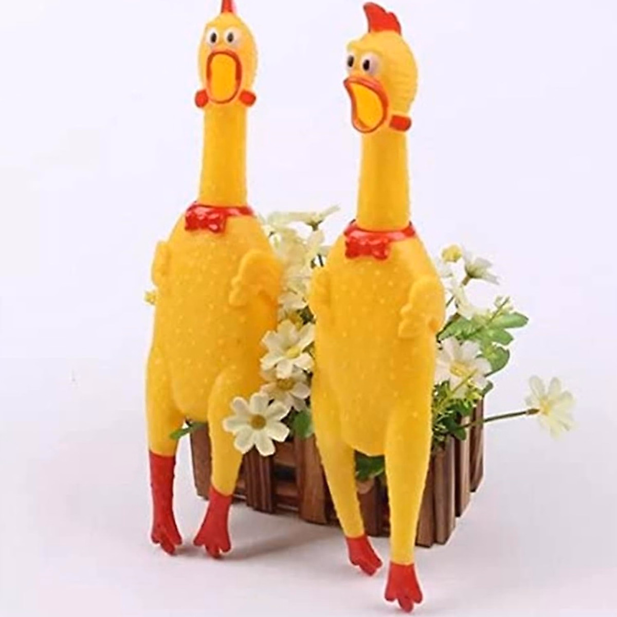 Homenite 8 Pack Large Screaming Chicken Toy Rubber Squawking Big Chicken Squeeze Chicken Prank Novelty Noisemaker Toy 12 inch