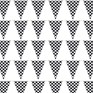 Checkered Flags Black and White 100’ FT Pennant Racing Banner | NASCAR Theme Party Decoration Plastic Flag | Race Car Parties Décor | Decorative Birthday BBQ Bar Hanging Accessories | 1 Banner