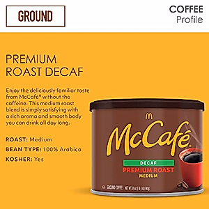 McCafe Premium Roast Decaf, Medium Roast Ground Coffee, 24 oz Canister