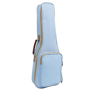 HOT SEAL 10MM Leather Handles Thick Durable Colorful Ukulele Case Bag with Storage (23/24in, Light blue)