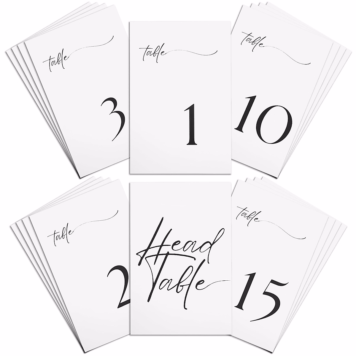 Wedding Table Numbers 1-30 Cards - Perfect for Wedding Reception, Banquets, and Special Occasions, Set Includes Numbers 1-30 and Head Table, Durable Double-Sided 6x4 inch Cards by Daivers