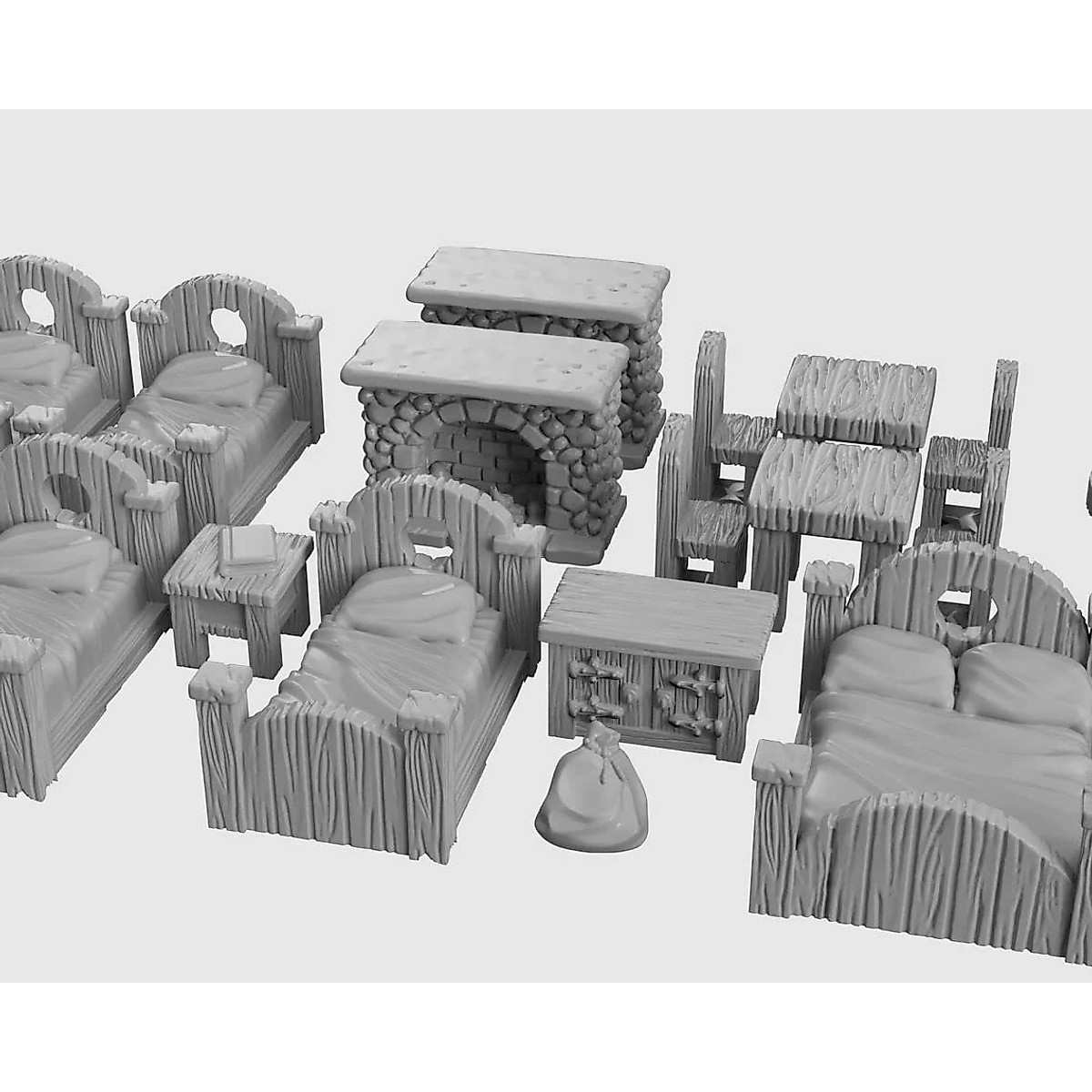 3DEGOS Tavern Furniture Set Set DND Terrain 28mm for Dungeons and Dragons, D&D, Pathfinder, Warhammer 40k, RPG, Miniatures, Age of Sigmar, Tabletop, D and D, Dungeons and Dragons Gifts