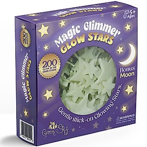 Green Sky Deluxe 200 Count Glow Stars; Glow in The Dark Stars for Ceiling, Ceiling Stars, Glowing Stars For Ceiling Include Bonus Moon (200 Stars)