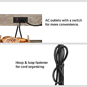 Yaheetech 5-Tier Bakers Rack with Power Outlet, Microwave Stand Utility Storage Shelf with Metal Frame, Industrial Kitchen Rack Coffee Bar with Adjustable Feet, 35.5 x 16 x 64.5, Gray