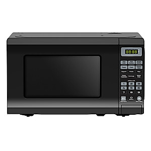West Bend EM720CPI-PMB 0.7 Cubic Foot Capacity 700 Watt Compact Countertop Microwave Oven Kitchen Appliance with 8.5 Inch Round Turntable, Black