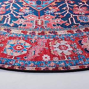 SAFAVIEH Tucson Collection Area Rug - 10' x 14', Navy & Red, Machine Washable & Slip Resistant, Ideal for High Traffic Areas in Living Room, Bedroom, Dining (TSN121N-10)