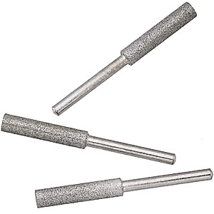 OIIKI 6 Pack Burr Grinding Stone File, Chainsaw Sharpener 3/16 Inch (Silver)