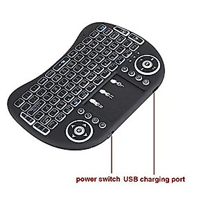 Mini Keyboard i8 2.4G Air Mouse Wireless Keyboard with Touchpad, Rechargeable Handheld Keyboard Remote for Smart TV, Android TV Box, KODI, Raspberry Pi, PC