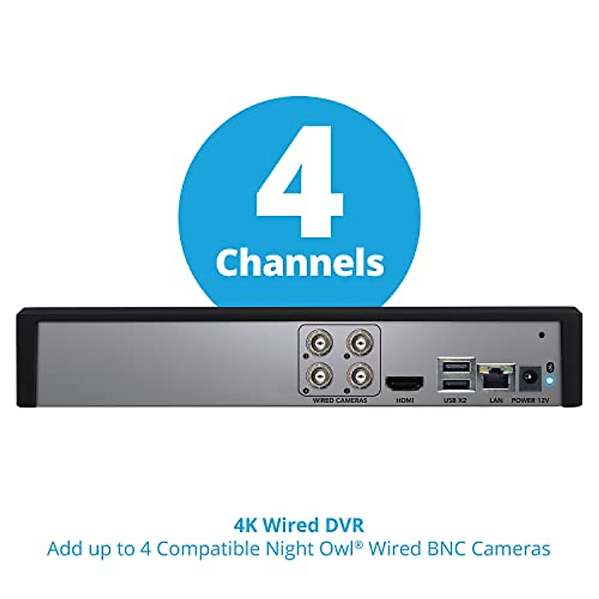 Night Owl Sp 4 Channel Bluetooth Video Home Security Camera System with (4) Wired 4K UHD Indoor/Outdoor Spotlight Cameras and 1TB Hard Drive, White, (BTD8-41-4L)