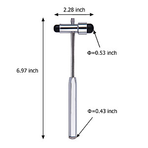 Reflex Hammer, for Neurologic Reflex Diagnosis and Testing - Tromner Neurological Reflex Hammer with Needle and Brush for Nurses, EMS, Medical Students, Emergency Room by QIYUN - Black