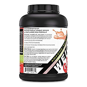 Amazing Muscle - Whey Protein Gainer - 6 Lb - Supports Lean Muscle Growth & Workout Recovery (Strawberry)