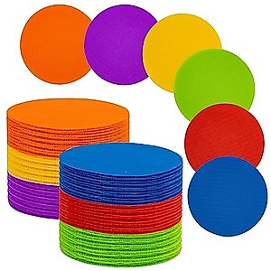 Sukh 30 Pcs Carpet Spot Markers - Carpet Spots for Classroom Carpet Floor 4 Inch Circle Dots Markers 6 Colors Floor Dot for Decoration Elementary Teachers Student Kindergarten Yoga Standing