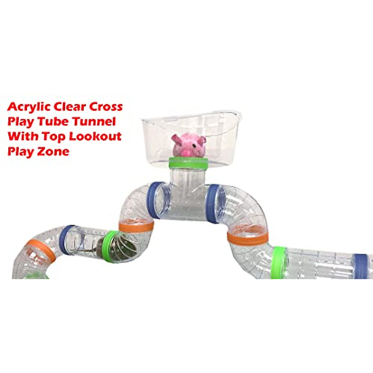 Acrylic Large 5-Level Lookout Tower with Long Crossover Tube Habitat Hamster Rodent Gerbils Mouse Mice Small Animal Cage