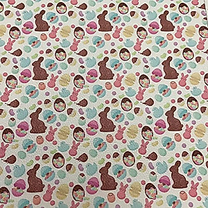 Chocolate Easter Bunny Faux Leather Sheets, 8x11" Easter Bunnies Faux Leather Sheets, Great for Bows and Key Chain, Faux Leather Earring Making Kit