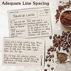 LotFancy Recipe Cards, 4x6 Inch, 60 Count, Double Sided, Blank Recipe Cardstock, Vintage Recipe Index Cards