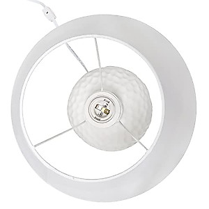 Simple Designs LT2004-WHT Hammered Stucco Curvy Ceramic Table Lamp, White