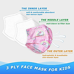 50PCS Kids Disposable Face_Mask Children 3Ply Earloop Breathable Kids Boys Girls Outdoor School Back to School Supplies Sky