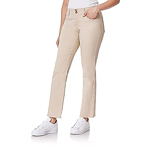WallFlower Women's Luscious Curvy Uniform Bootcut Mid-Rise Juniors Pants, Hummus, 1