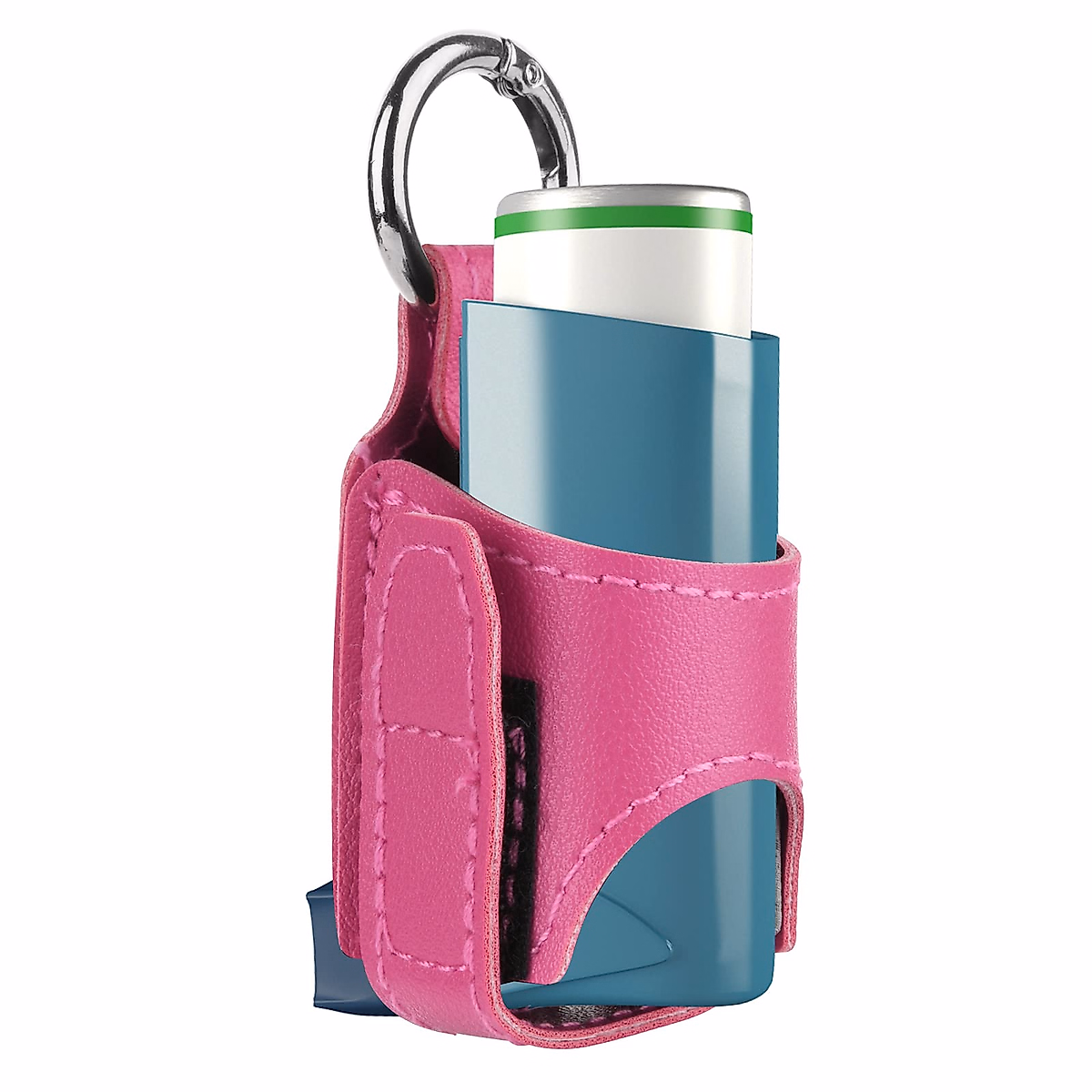 Beautyflier Asthma Inhaler Holder PU Leather Travel Handy Holder for Adults and Kids, Inhaler Not Included (Light Rose Red)
