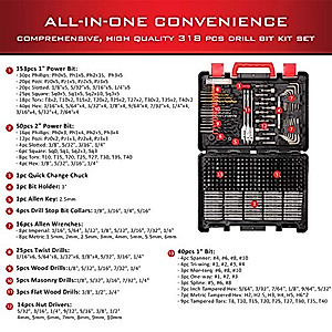 KingTool Drilling and Driving Accessory Kit (KingTool 318-Pieces Screwdriver and Drill Bit Set)