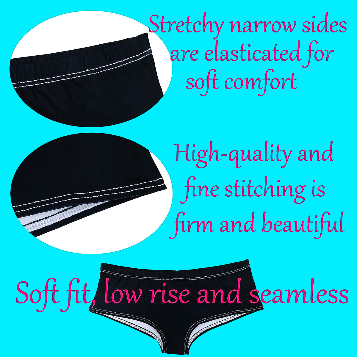 JIQIMEI Women's Underpants Funny Panties, Soft and comfortable Low rise sexy, Gift Ideas for her (JQMNK104 L)