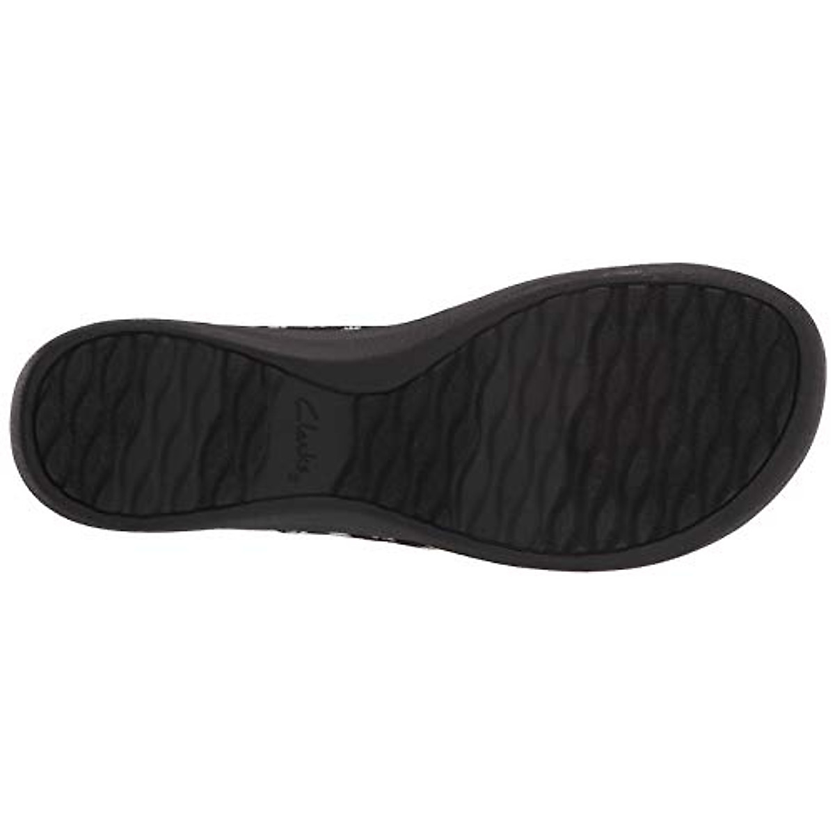 Clarks Women's Arla Glison Flip-Flop, Black Textile With Daisies, 8