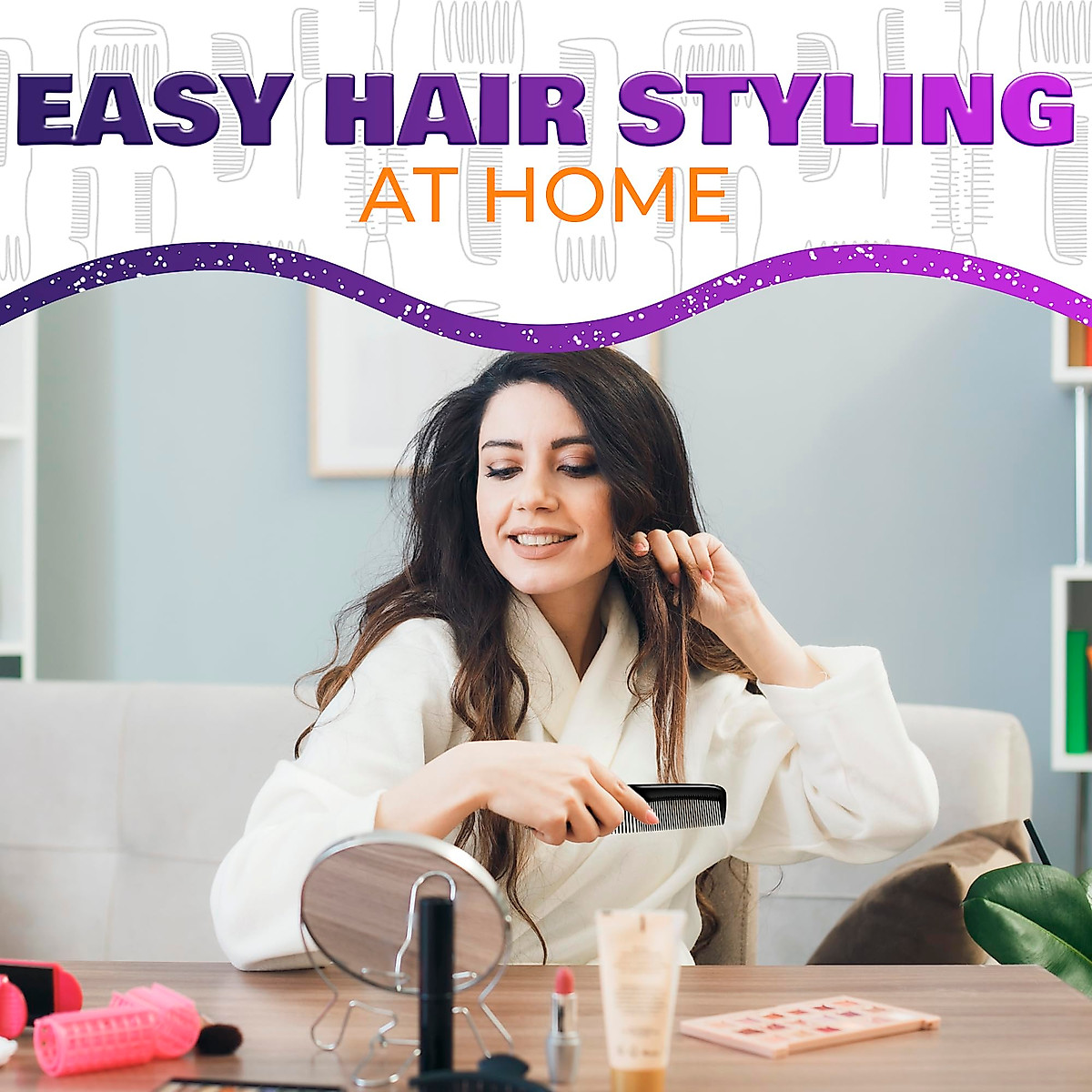 12Pcs Small Combs - Wallet Comb for Men Black Plastic Mens Combs for Hair Disposable Hair Comb Pack Barber Professional Beard Comb for Men