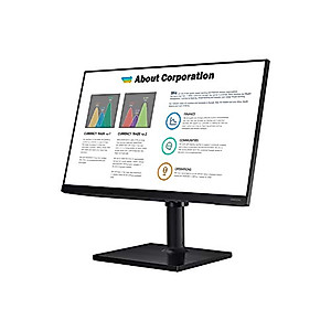 SAMSUNG FT45 Series 22-Inch FHD 1080p Computer Monitor, 75Hz, IPS Panel, HDMI, DisplayPort, USB Hub, Height Adjustable Stand, 3 Yr WRNTY (LF22T454FQNXGO),Black