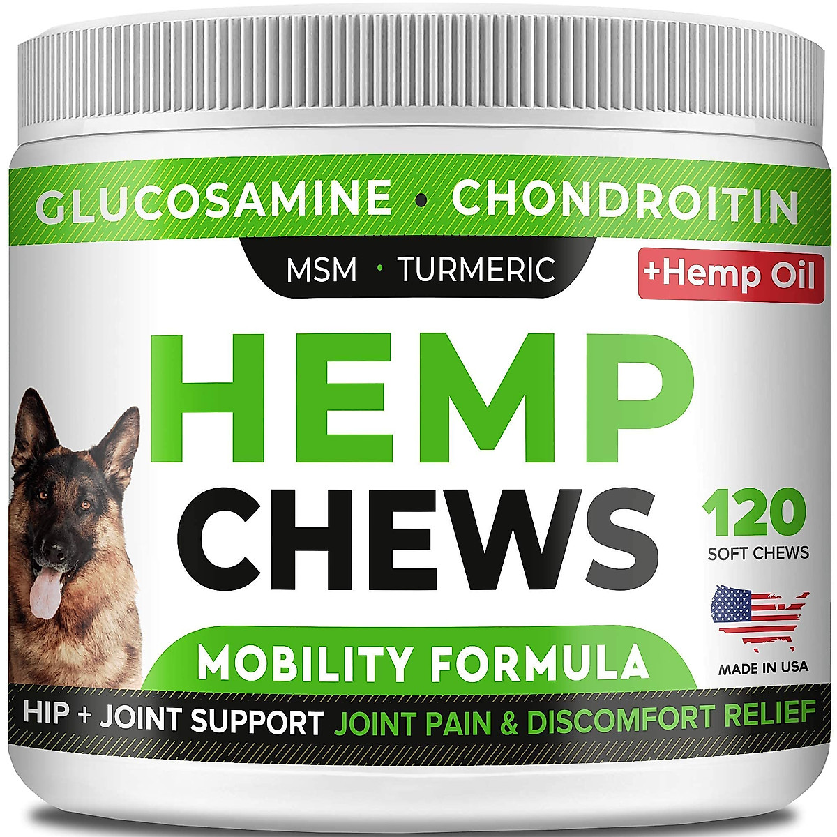 STRELLALAB Hemp Treats and Glucosamine for Dogs + Salmon Oil Omega 3 for Dogs Bundle - Hip & Joint Supplement - Allergy Relief - Itch Relief, Shedding - Skin and Coat Supplement
